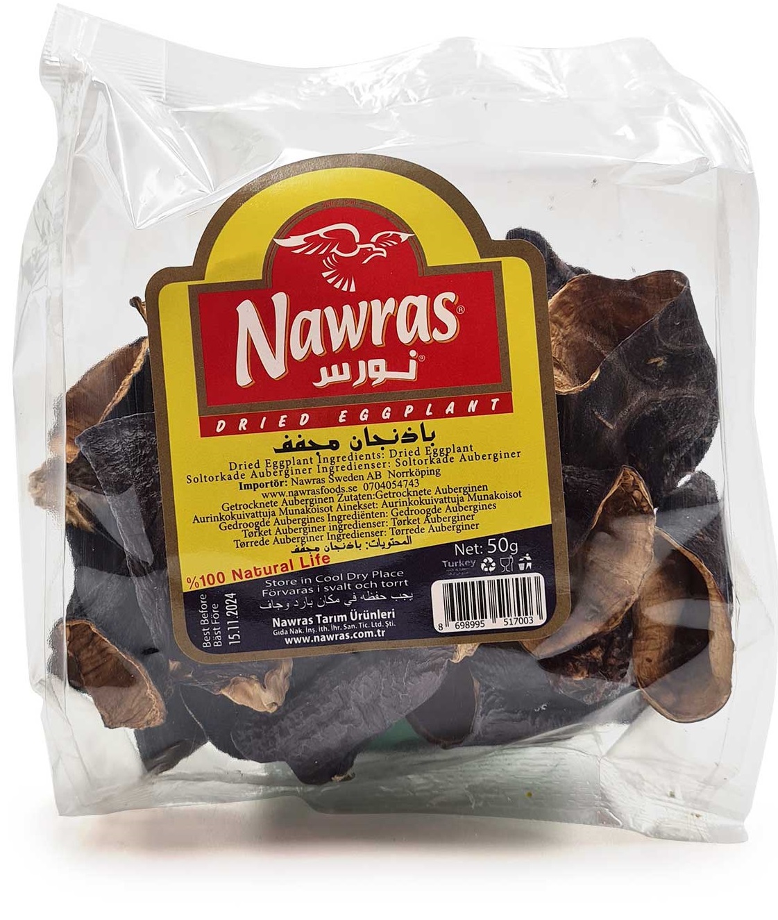 Nawras Tørket Aubergine 50 g x 13 Stk | Tørkede grønnsaker grønnsaker ...
