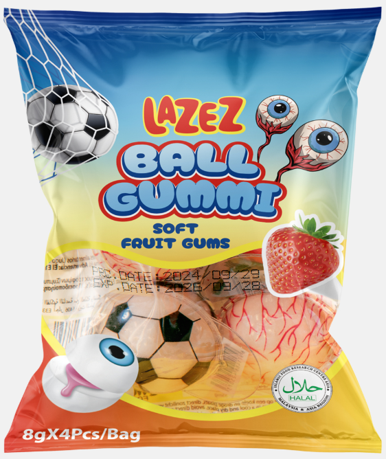 LAZEZ Soft fruit gum (8gx4pcs)x40 bags | Jelly Halal | Dessert & Chips ...