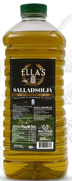 ELLAS Ufiltrert Salat Olivenolje 3 L x 6 Stk | Oliven Olje | Oliven ...